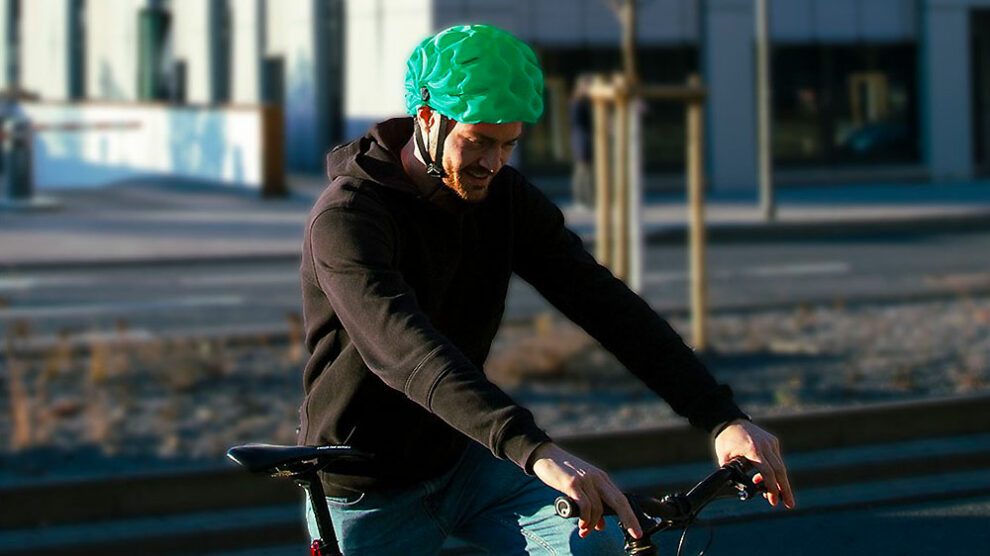 Inflabi, un casque de vélo gonflable ! sur Le Vélo Urbain.com